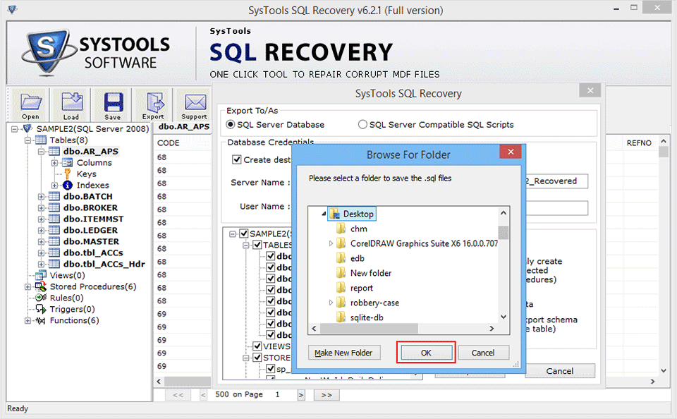 Easy steps to Recover Database With SQL Database Recovery Tool